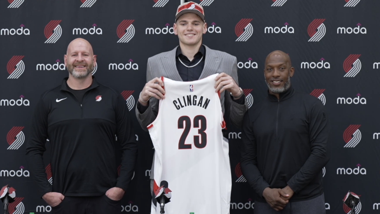 Portland Trailblazers Donovan Clingan Introductory Press Conference ...